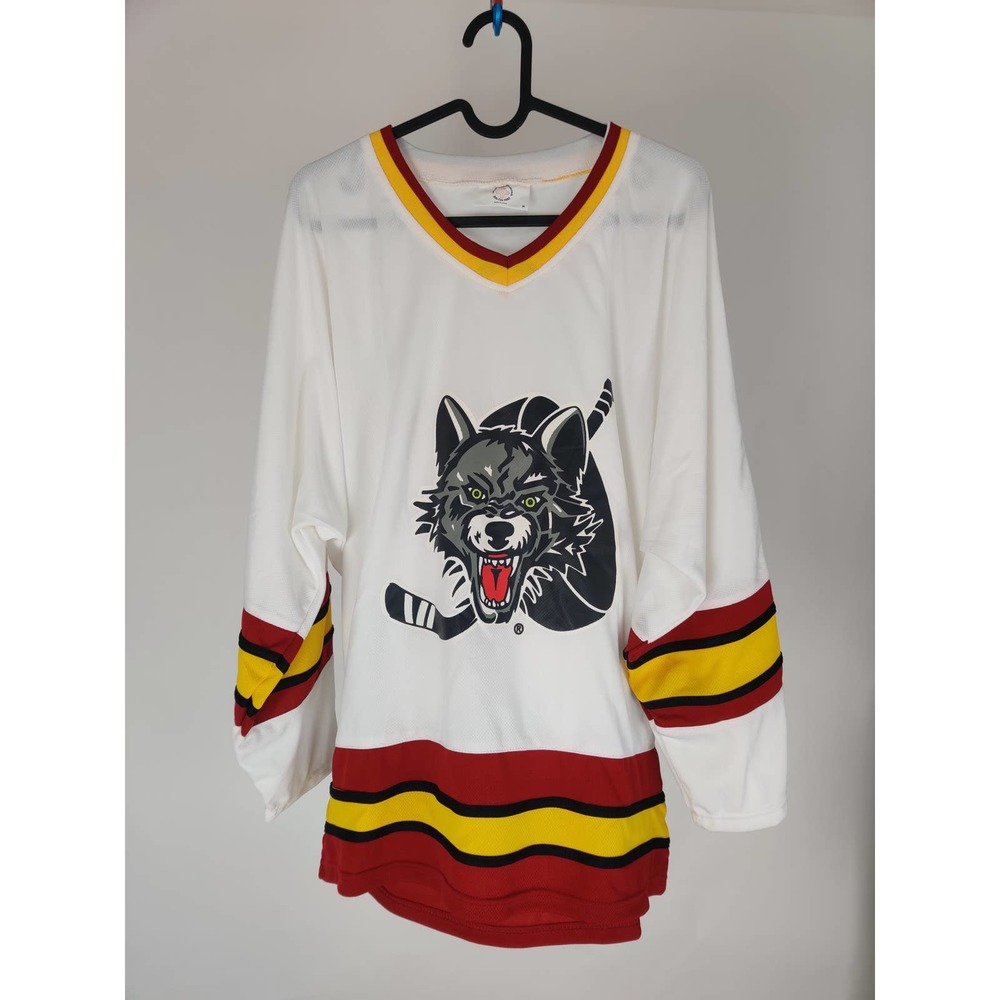 (V) Vintage 90s Chicago Wolves Hockey Jersey Minor Le… - Gem